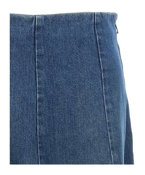 Khaite The Lennox Low-rise Denim A-line Skirt