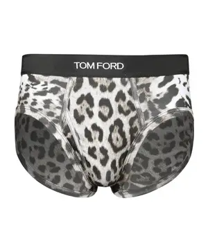 TOM FORD Leopard-print Underwear - Black