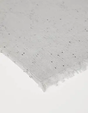 Brunello Cucinelli Glitter Embellished Frayed-edge Scarf