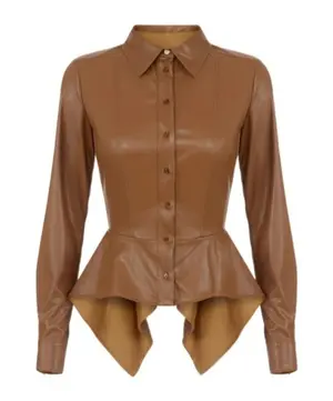 Elisabetta Franchi Shirt With Peplum - Cigar