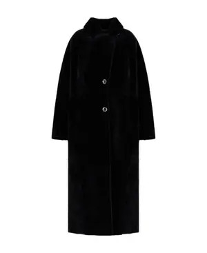 Emporio Armani Classic-collar Shearling Coat - Black