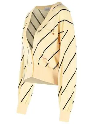 Versace Striped V-neck Cardigan