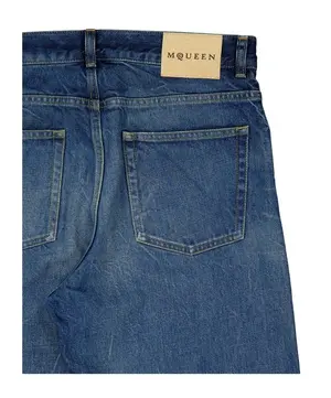Alexander McQueen Button-fastening Faded Jeans