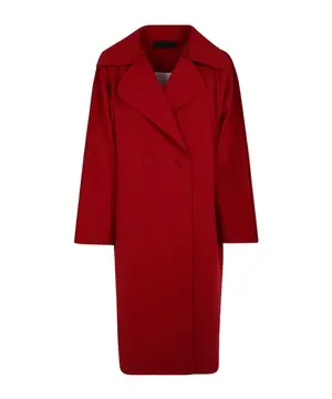 MARIA CALDERARA Double Breasted Felt Coat - Rubyred