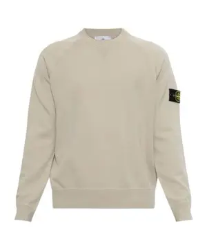 Stone Island Logo Patch Crewneck Sweater - Sand
