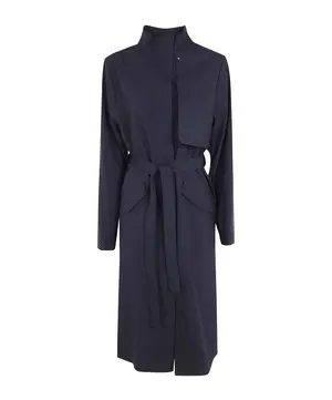 Rains Long-sleeved Trench Coat - Black