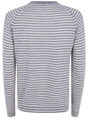 BASERANGE Striped Crew Neck Knit Sweater