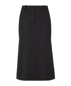 Fendi Belt Loops Midi Skirt - Black