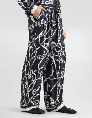 Dolce & Gabbana Printed Silk Twill Vanity Trousers - Multi-color