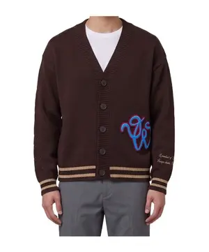 Off-White Button-up Cardigan - Brown
