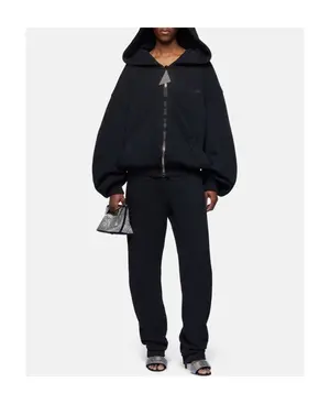 Attico Penny Logo Embossed Long Pants - Black