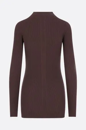 Rick Owens Ribbed Knit Mock Neck Pullover