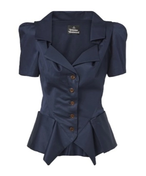 VIVIENNE WESTWOOD Fitted Bodice Top With Sculptural Folds - Blue
