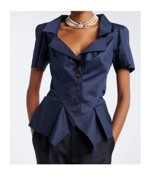 VIVIENNE WESTWOOD Fitted Bodice Top With Sculptural Folds - Blue
