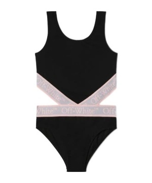Off-White Bookish Logo-trim Swimsuit - Black
