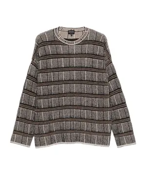 Giorgio Armani Oversized Striped Knitted Sweater - Black