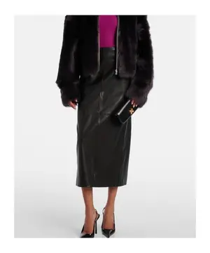 Nour Hammour Elisse Leather Pencil Skirt
