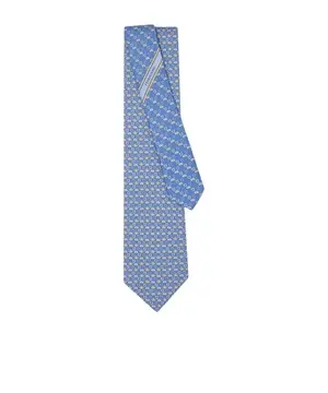 FERRAGAMO Frog Print Silk Neck Tie