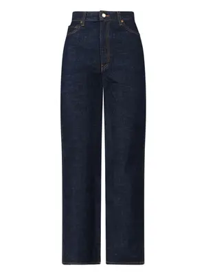 Khaite Button Embellished Straight-leg Jeans - Black