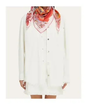 FERRAGAMO Jungle Party Print Silk Scarf