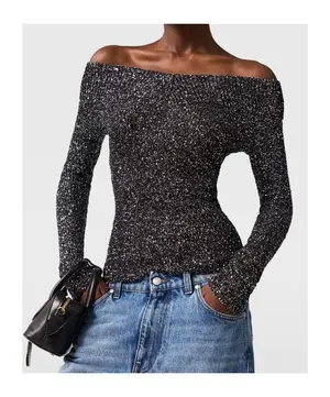 Stella McCartney Sequin Off-shoulder Jumper