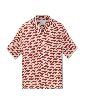 Rhude Geometric-patterned Satin Twill Shirt - Nude