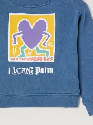 Palm Angels X Keith Haring Heart Print Cotton Sweatshirt