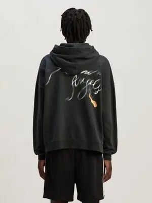 Palm Angels Back Foggy Logo Printed Hoodie