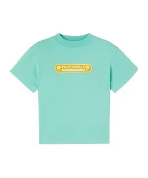 Palm Angels Logo-print Cotton T-shirt - Green