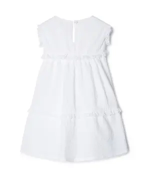 Off-White Off Stamp Ruffled Cotton Dress