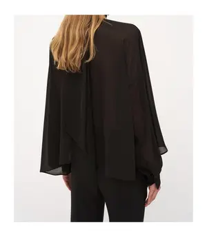 Chloé Silk Georgette Pleated Lace Shirt