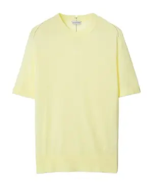 Burberry Crew Neck Wool T-shirt - Yellow