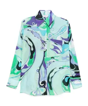 Emilio Pucci Orchid Print Shirt - Blue