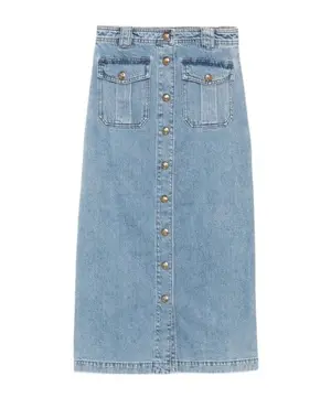 Zimmermann High-waisted Button-front Flap-pocket Pencil Skirt