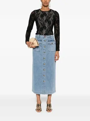 Zimmermann High-waisted Button-front Flap-pocket Pencil Skirt