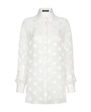 Dolce & Gabbana Dolce Gabbana Dg Logo Jacquard Shirt - White