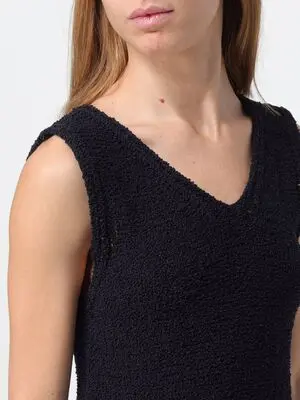 Fabiana Filippi V-neck Sleeveless Imitation Lambskin Vest