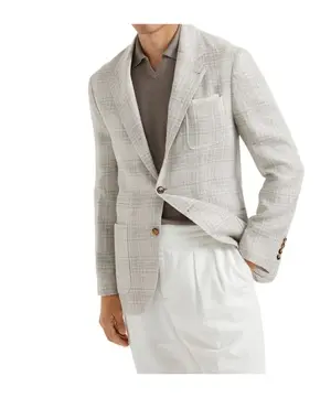 Brunello Cucinelli Prince Of Wales Deconstructed Blazer - Yuta