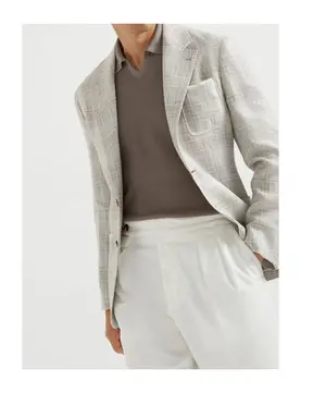 Brunello Cucinelli Prince Of Wales Deconstructed Blazer