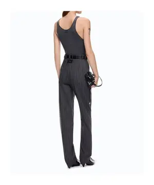 Pinko Ribbed-knit Logo-patch Tank Top