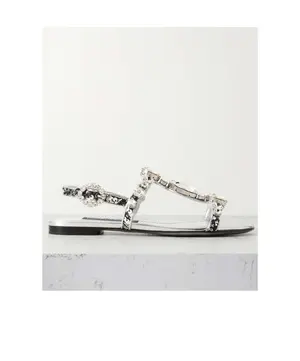 Dolce & Gabbana Crystal-embellished Sandals - Silver