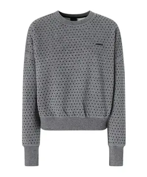 Pinko Crystal-embellished Logo-print Sweater