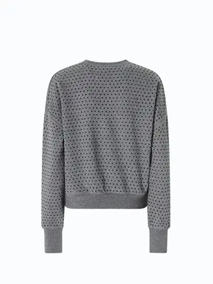 Pinko Crystal-embellished Logo-print Sweater