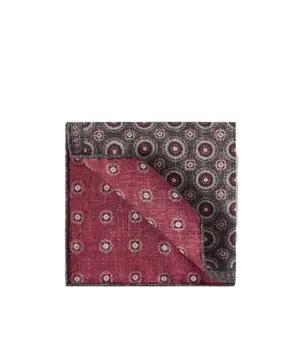 Brunello Cucinelli Silk Pocket Square With Medallion Design - Multicolor
