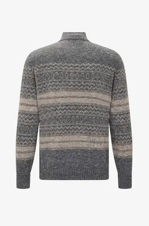 Brunello Cucinelli High-neck Long-sleeved Knitwear With Patterned Detail