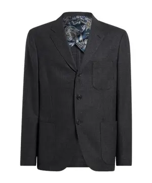 Etro Check-pattern Single-breasted Blazer - Black
