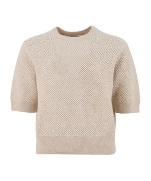 Brunello Cucinelli Crew-neck Knit Top - Nude