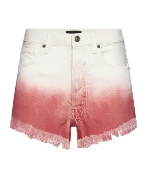 Alanui Fringed Denim Shorts - Pink