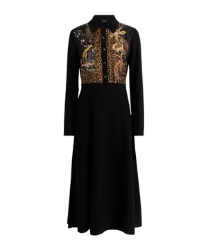 Etro Collared Long-sleeved Dress - Black