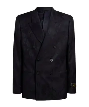 Etro Lapel Long-sleeved Suit Jacket - Black